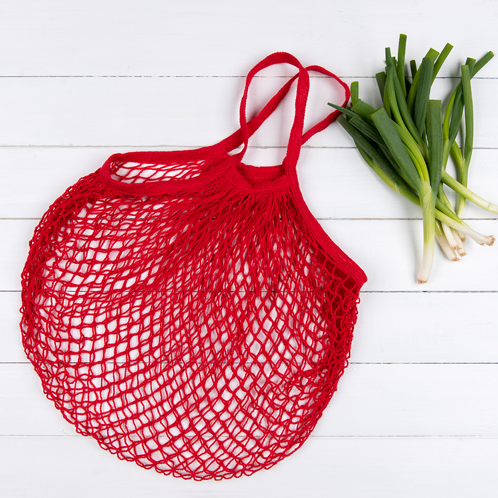 Red French Style String Shopping Bag | Rex London