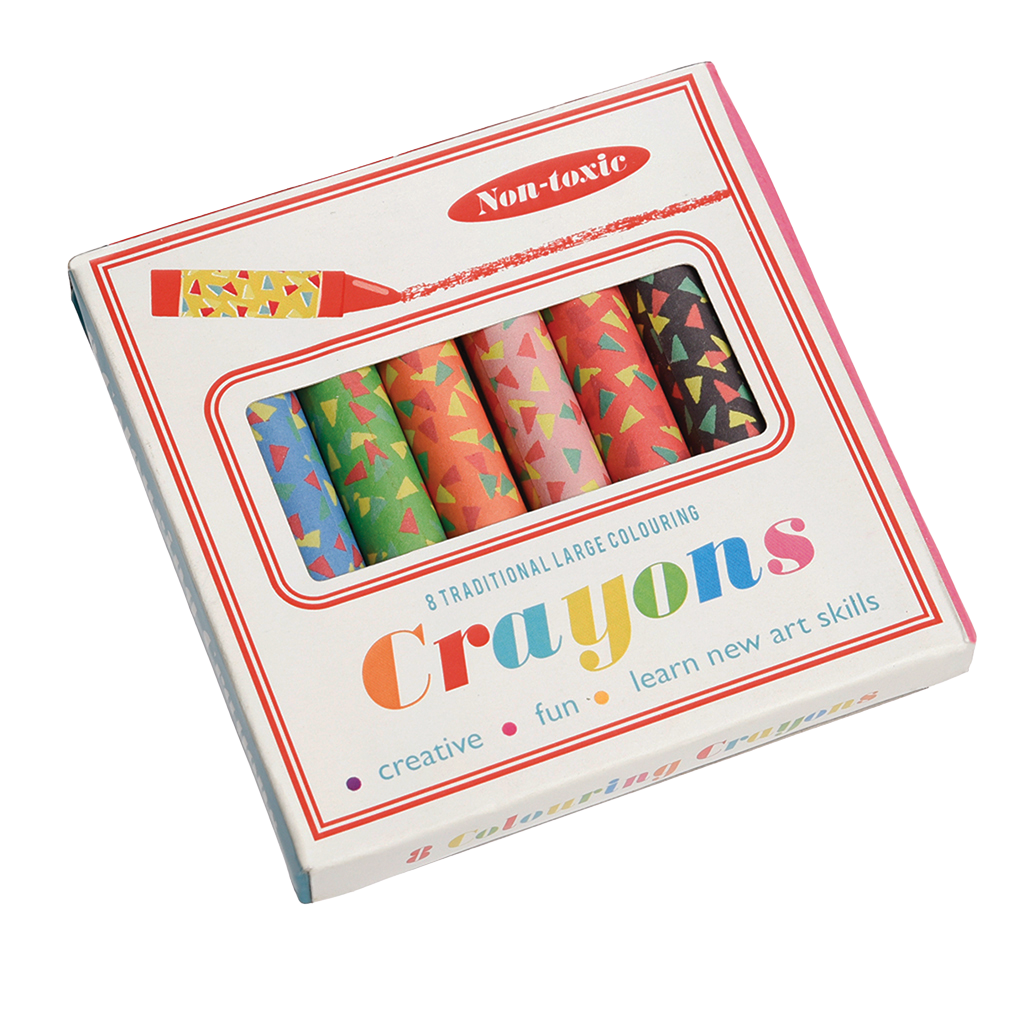 Set Of 8 Large Colourful Crayons | Rex London