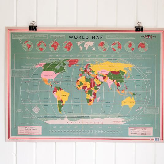 World Map Wrapping Paper (5 Sheets) | Rex London