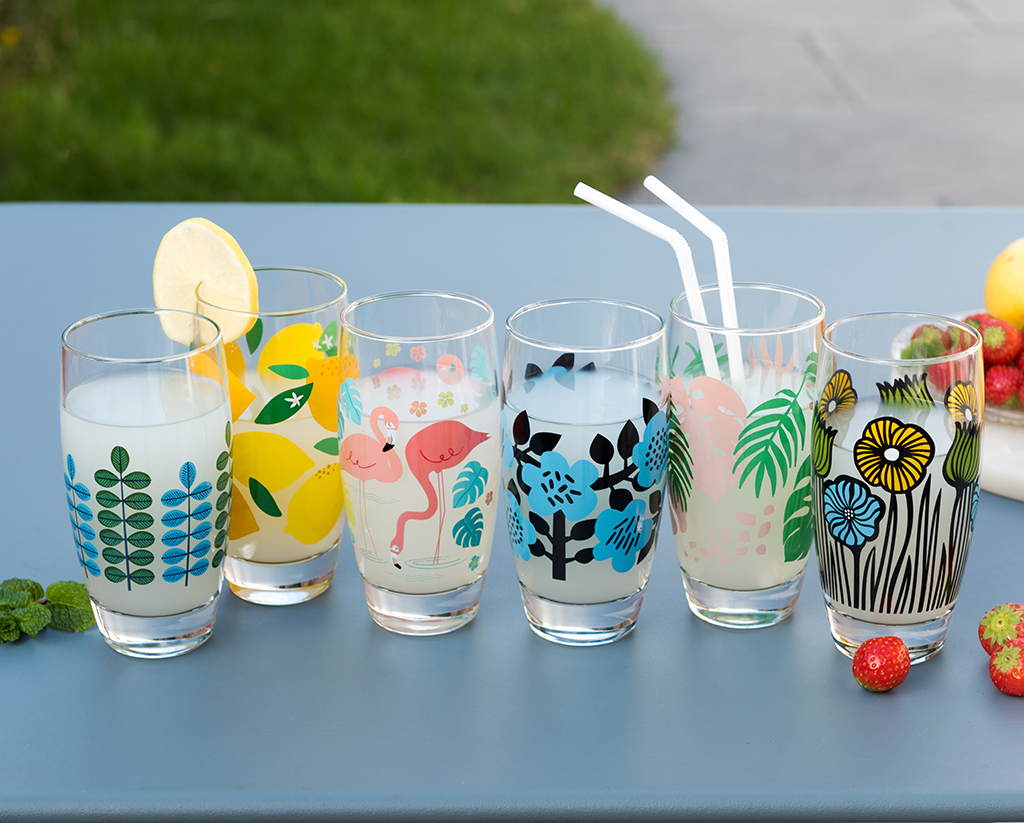 Tropical Palm Drinking Glass | Rex London