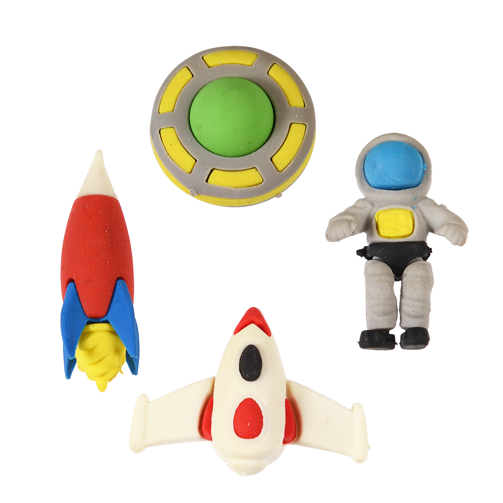 Set Of 4 Space Age Erasers | Rex London