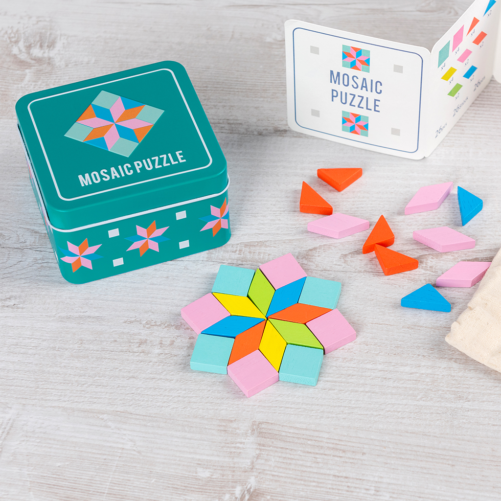 Wooden Mosaic Puzzle In A Tin | Rex London