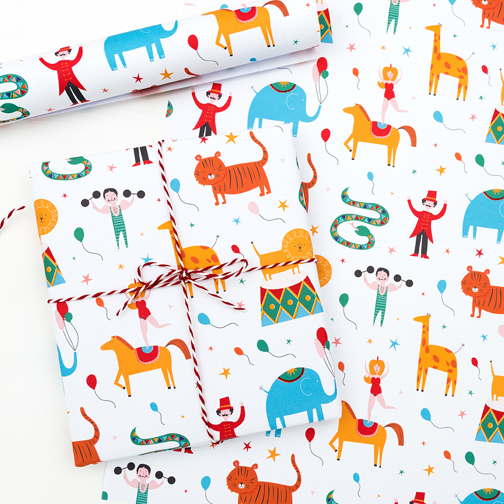 Big Top Circus Wrapping Paper (5 Sheets) | Rex London (dotcomgiftshop)