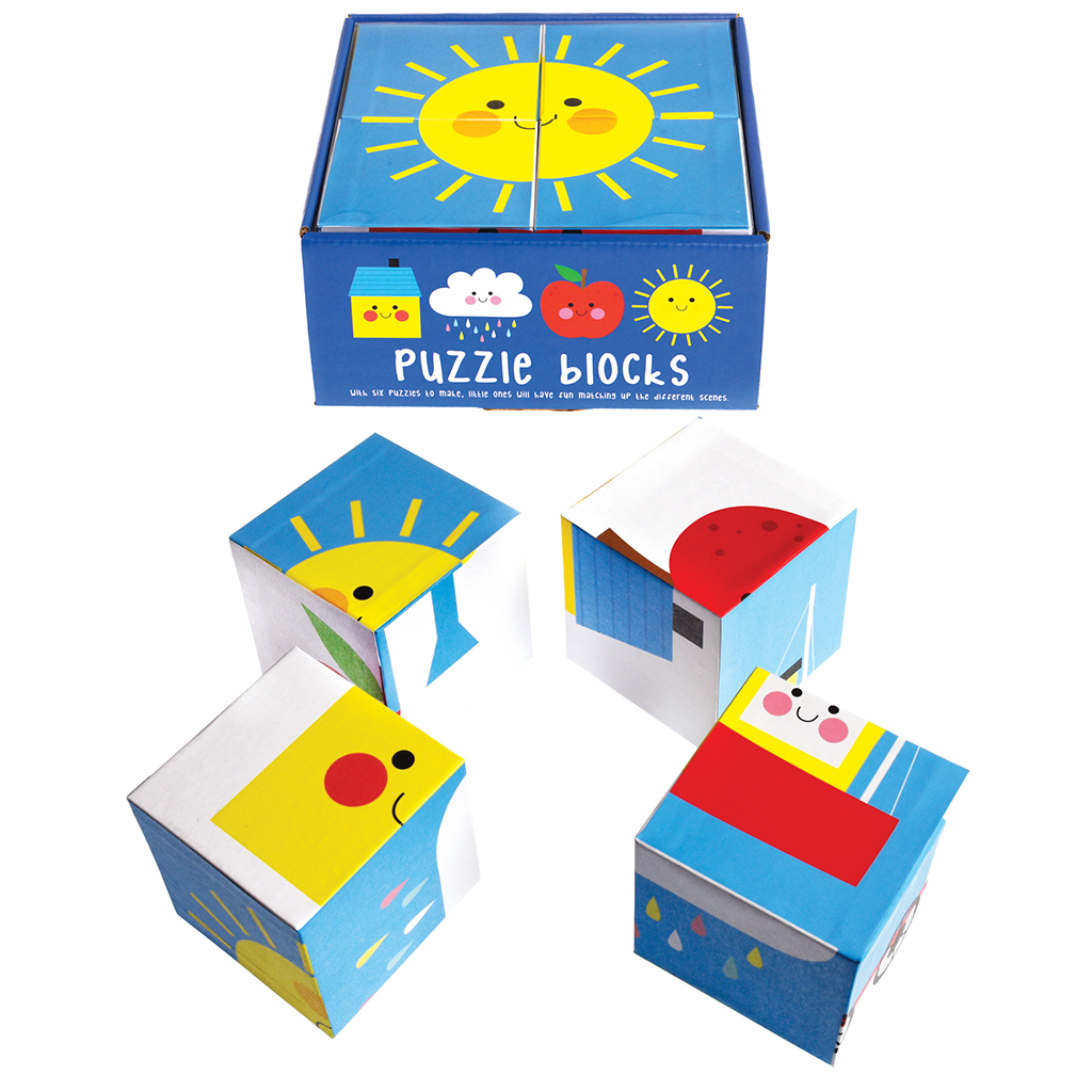 Happy Cloud Puzzle Blocks (set Of 4) | Rex London