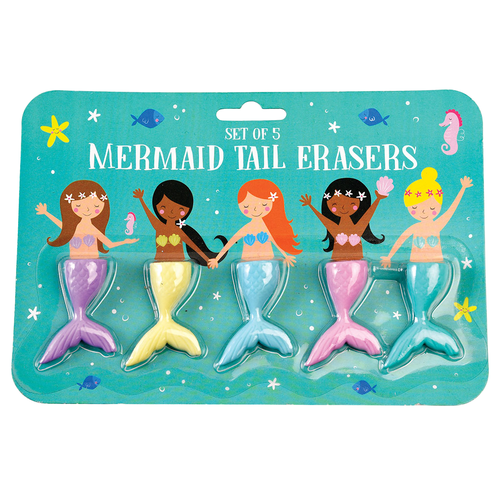 Mermaid Tail Erasers (set Of 5) | Rex London