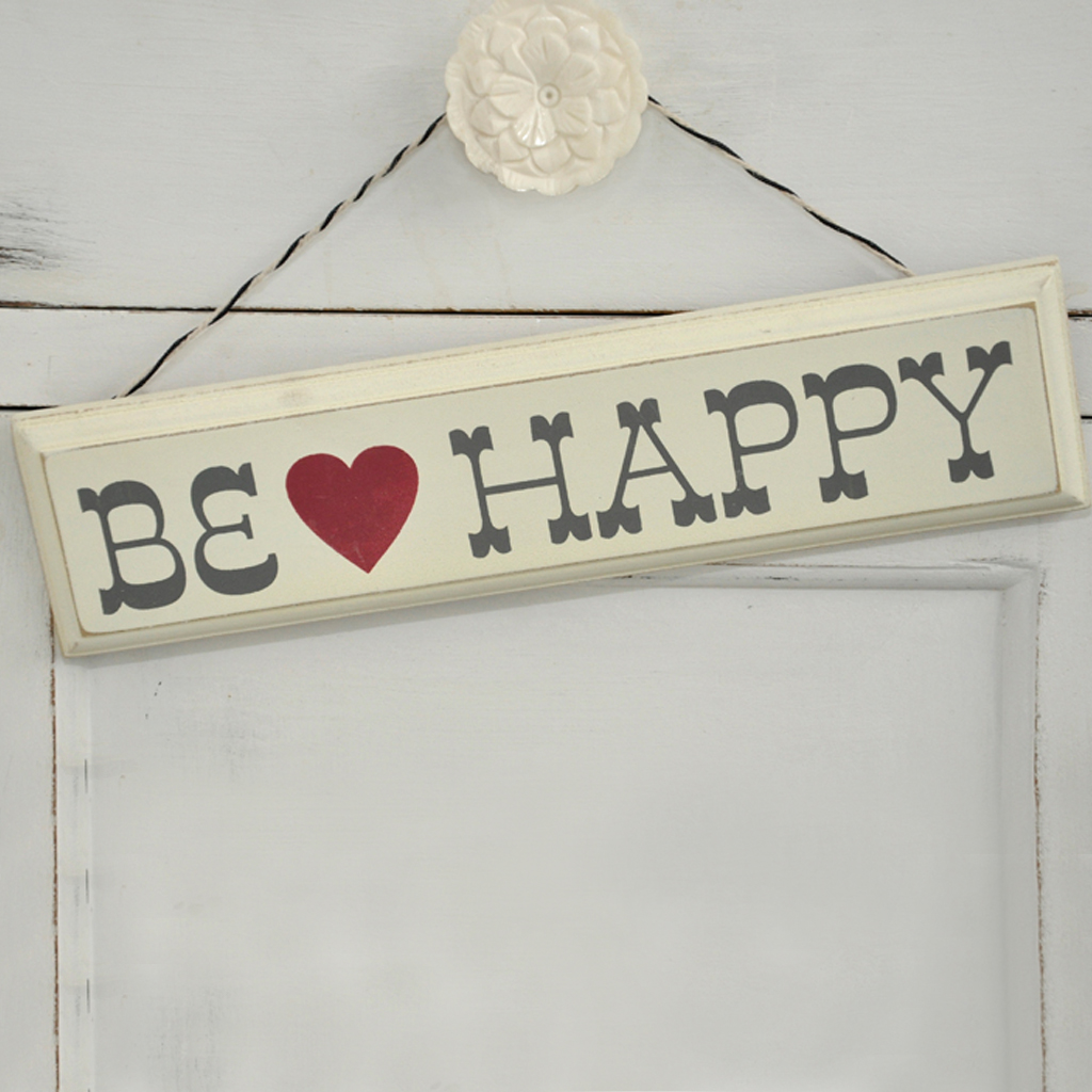 Rustic Wooden Be Happy Sign | Rex London (dotcomgiftshop)
