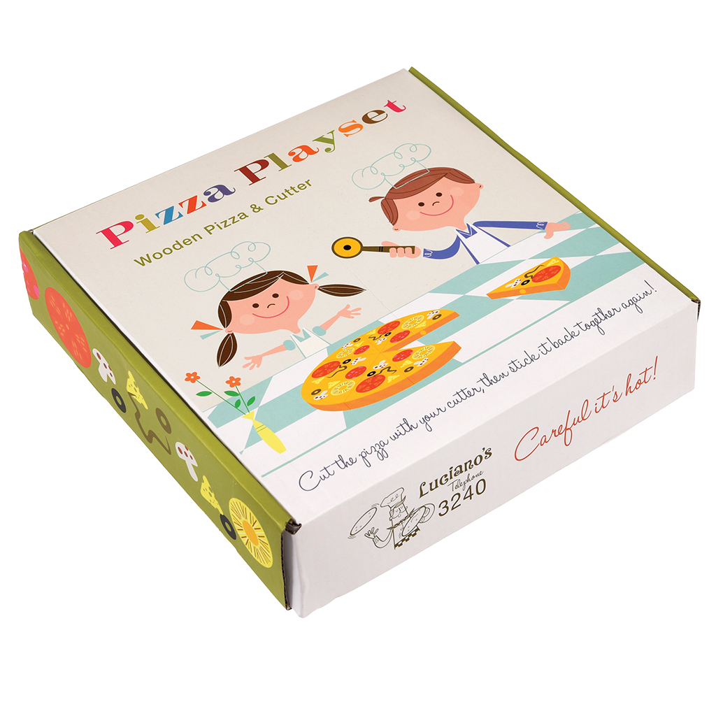 Wooden Toy Pizza In Box | Rex London