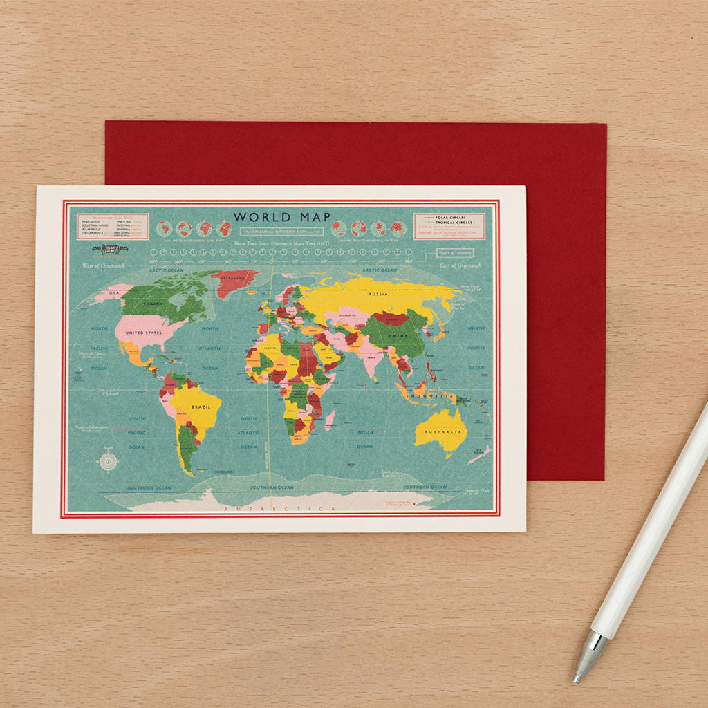 World Map Card | Rex London (dotcomgiftshop)