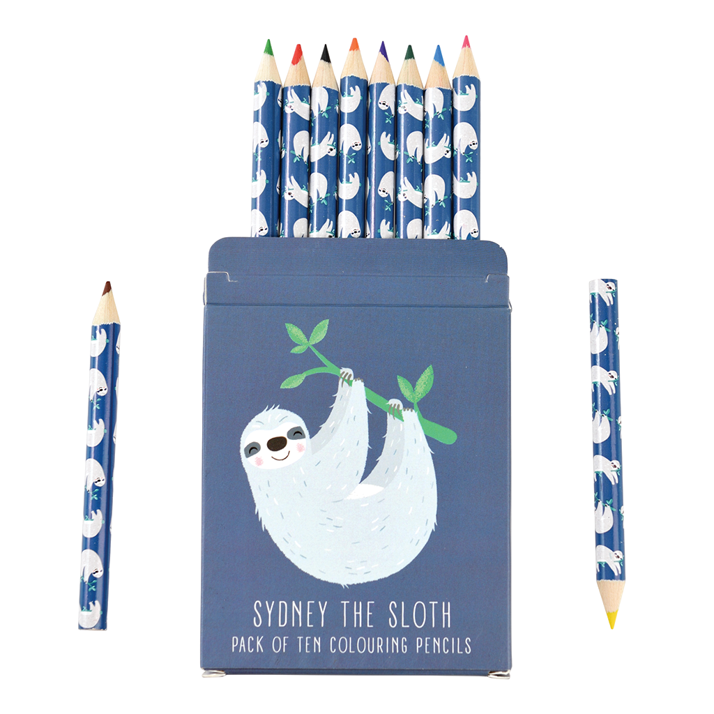 Sydney The Sloth Colouring Pencils (set Of 10) | Rex London