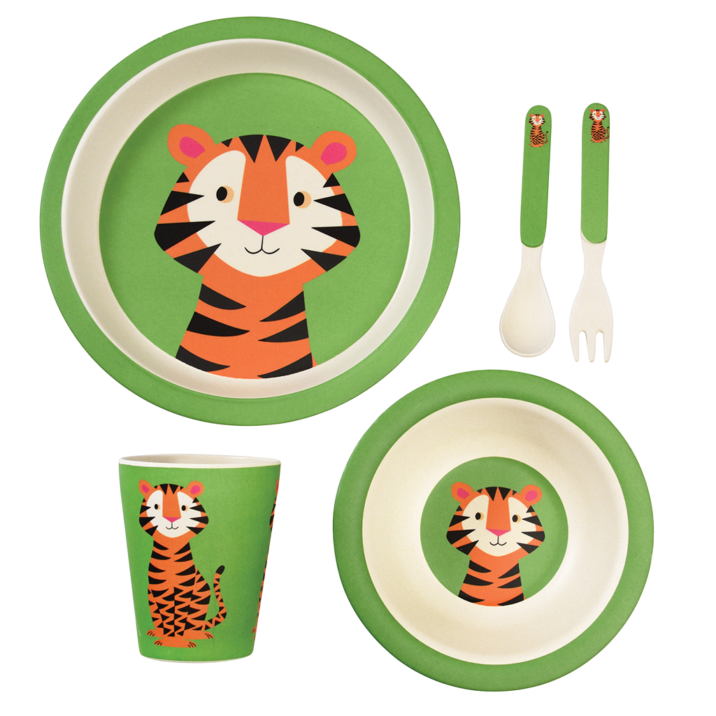 Teddy The Tiger Bamboo Tableware (set Of 5) | Rex London