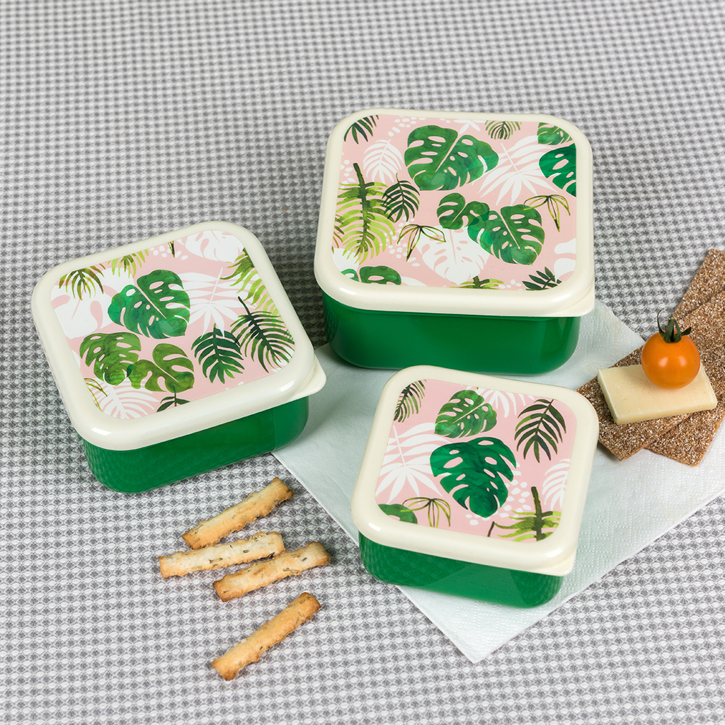 Tropical Palm Snack Boxes (set Of 3) | Rex London (dotcomgiftshop)